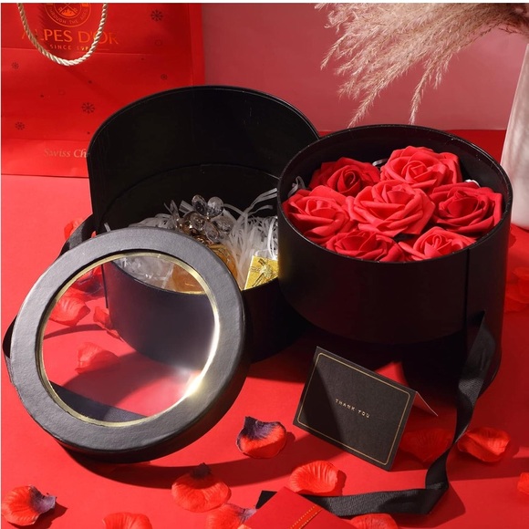 Holiday | New Open Box 2 Two Tier White Roses Gift Boxes Diy W Lights ...